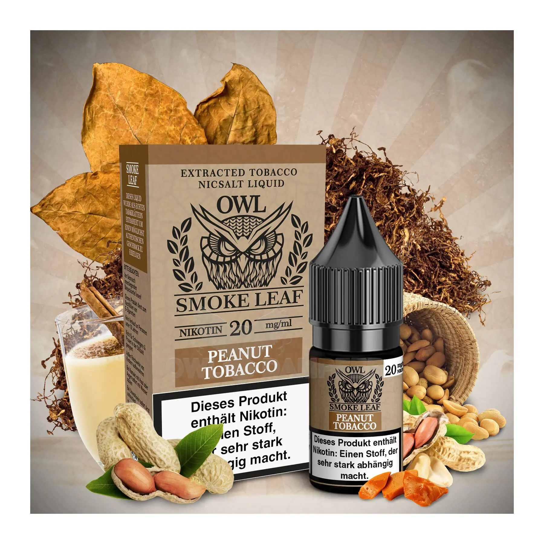 OWL Smoke Leaf - Peanut Tobacco Nikotinsalz Liquid 10ml online kaufen ...